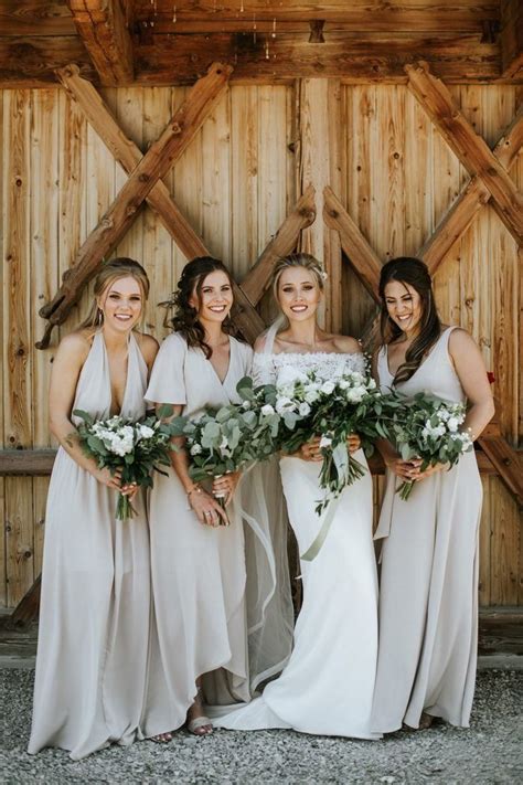 These Neutral Bridesmaids Dresses Are Subtle Showstoppers Junebug