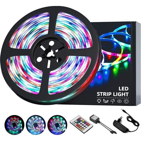 Ousfot Ruban Led M Bande Led Tanche Rgb Multicolore Couleurs