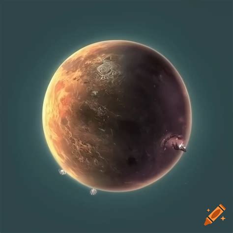 Card From A Board Game With An Arid Planet And Oasis