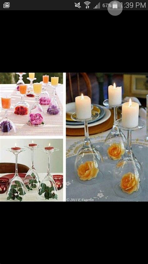 Candle Holders Wine Glass Centerpieces Wedding Centerpieces Diy