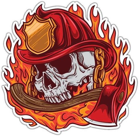 Skull With Fire Helmet