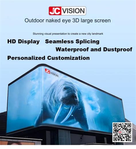 Jcvision Customized Naked Eye D Outdoor Led Video Wall Advertising For