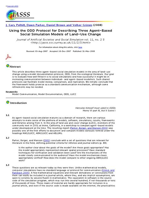 using the odd protocol for describing three agent based social simulation models of land use