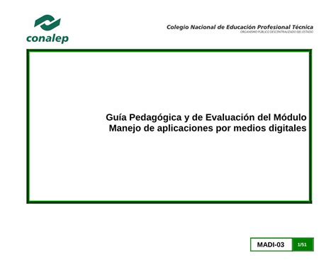 PDF Guía Pedagógica y de Evaluación del Módulo Manejo de