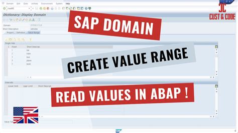 Create Domain With Value Range Read Values With Abap English Youtube