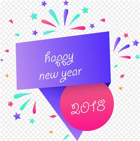 卡通手绘创意时尚2018新年标签PNG图片素材下载 图片编号9669346 PNG素材网