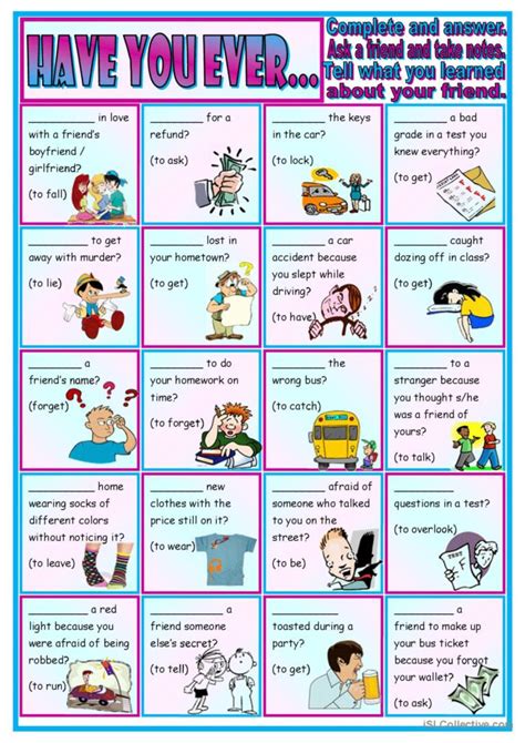 Have You Ever Present Perfect G English ESL Worksheets Pdf Doc