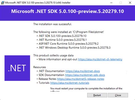 Restart Text Cut Off In Bundle Installer Issue 7811 Dotnet