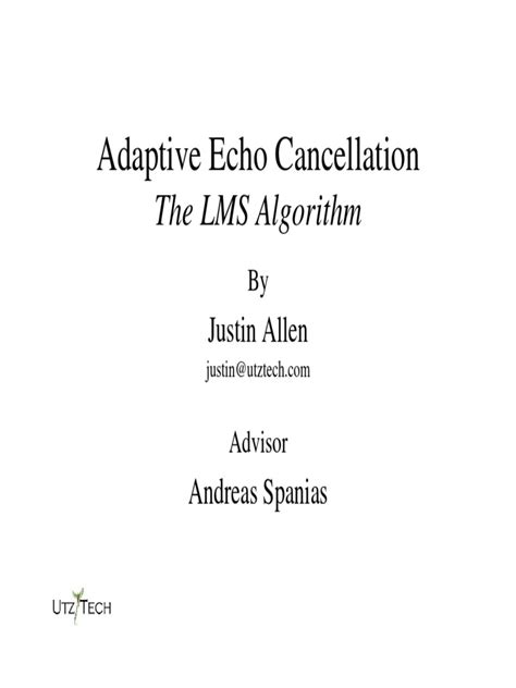 adaptive echo cancellation the lms algorithm pdf algorithms and data structures electronics