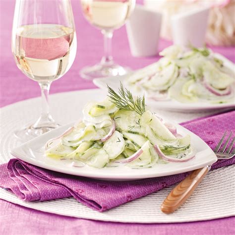 Salade crémeuse aux concombres et à l aneth Je Cuisine