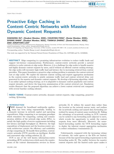 pdf proactive edge caching in content centric networks with massive dynamic content requests
