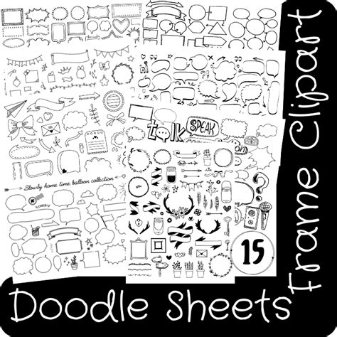 Black And White Borders Frames Clip Art Doodle Fun Clipart Simple