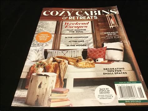 Better Homes Gardens Magazine Cozy Cabins Retreats Weekend