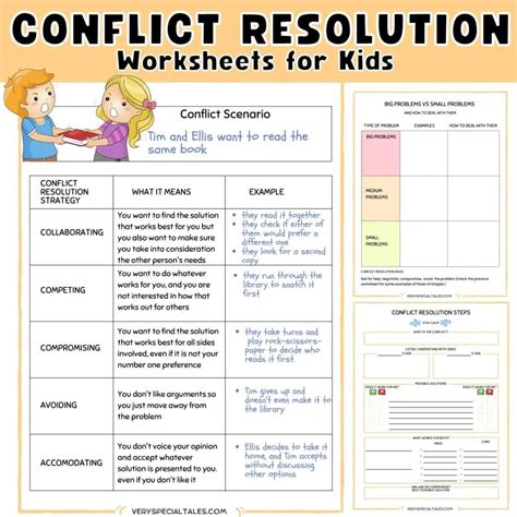 How To Resolve Conflict Worksheet