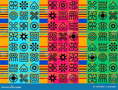 Seamless African Adinkra Pattern Stock Vector Illustration Of