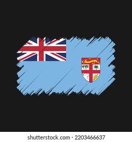 Fiji Flag Brush Strokes Painted Stock Vector Royalty Free