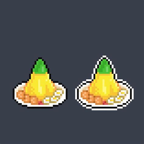 Tumpeng En Estilo Pixel Art Vector Premium