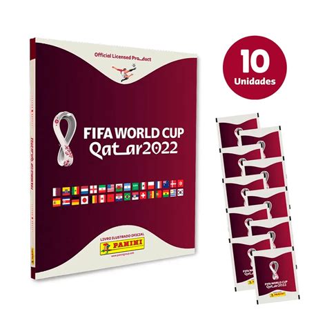 Kit Álbum Capa Dura 10 Envelopes Copa Do Mundo 2022 fifa world