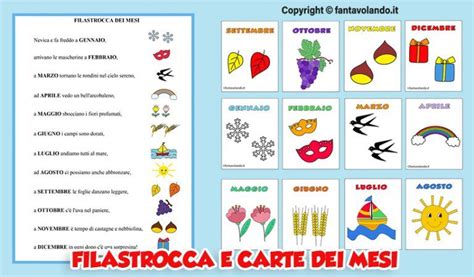 Filastrocca Dei Mesi Classe Prima Fantavolando Filastrocche