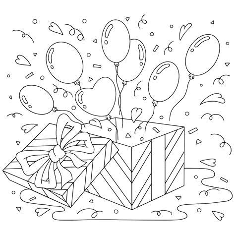 Coloriage Cadeau D Anniversaire Coloriage Anniversaire