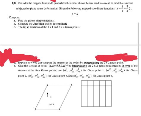 solved 08 consider the mapped four node quadrilateral
