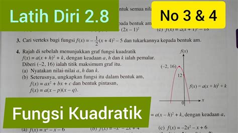 F C Fungsi Kuadratik Latih Diri Soalan Buku Teks Kssm