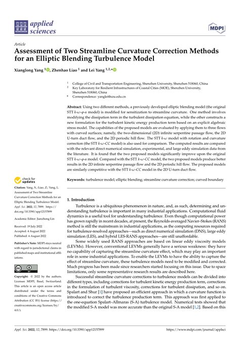 pdf assessment of two streamline curvature correction methods for an elliptic blending