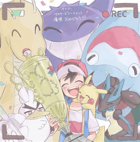 Pikachu Ash Ketchum Lucario Gengar Dragonite And 2 More Pokemon