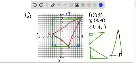 solved find the area of each polygon with the given vertices a 9 9 b 4 4 c 4 1