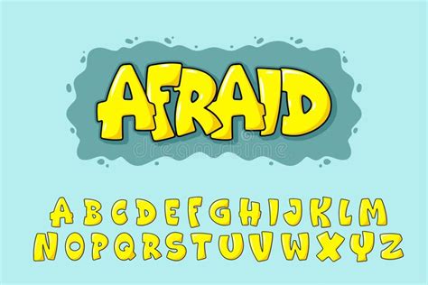 Alphabet Fresh Graffiti Cartoon Vector Illustration Stock Vector