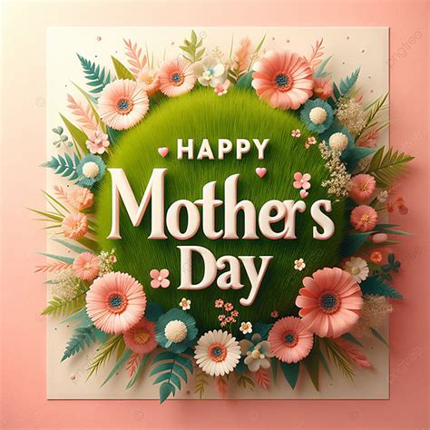 Happy Mother S Day Calligraphy With Flower Background Greeting Card