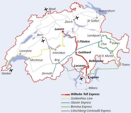 Swiss Rail Map Train Map Swiss Rail Eurorail