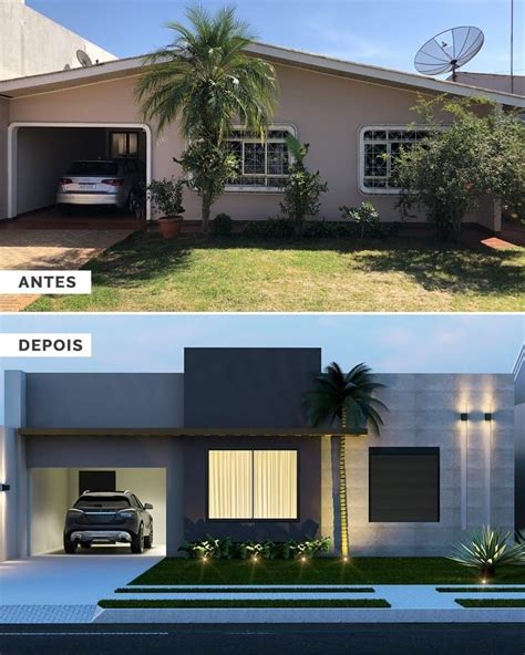 Before And After Photos Of A House With Palm Trees In The Front Yard