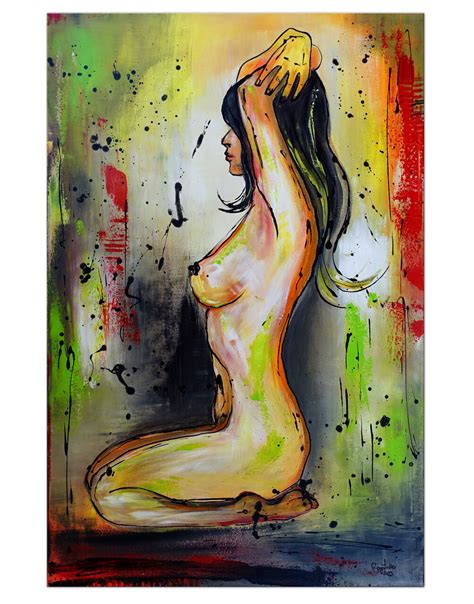 Frauenakt erotische Kunst Malerei Erotik Gemälde 65x100