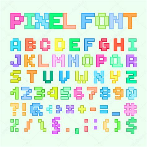 Conjunto de Pixel Art Alfabeto Letras y Números 2023