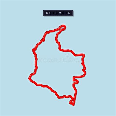 Colombia Bold Outline Map Vector Illustration Stock Illustration