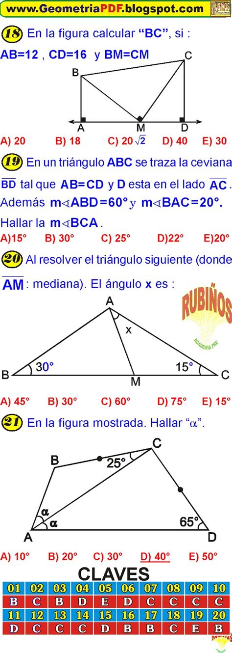 CONGRUENCIA DE TRIÁNGULOS EJERCICIOS RESUELTOS PDF
