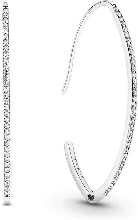 Amazon Pandora Jewelry Oval Sparkle Hoop Cubic Zirconia Earrings