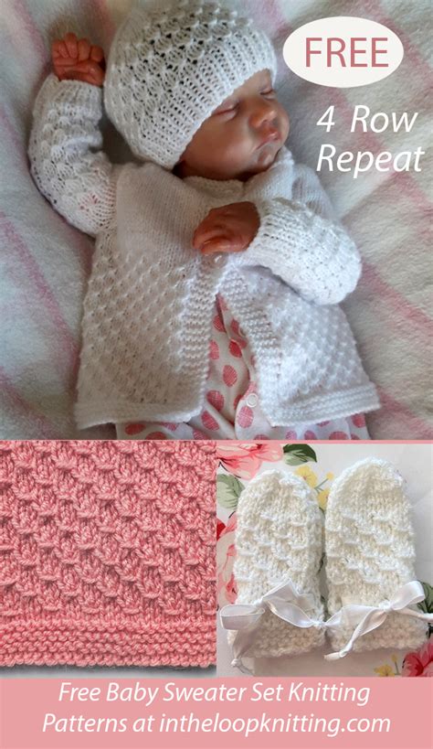 Baby Sweater Layette Set Knitting Patterns In The Loop Knitting