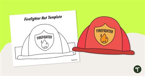 Community Helpers Firefighter Hat Template Teach Starter
