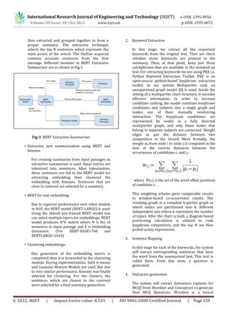 Automated Context Based Question Distractor Generation Using Extractive