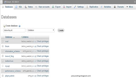 export dan import database phpmyadmin jutse coding