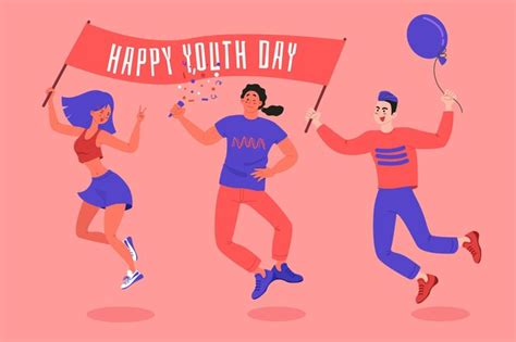 Hand Getekend Jeugddag Concept Gratis Vector