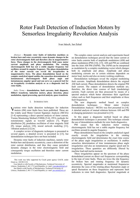 pdf rotor fault detection of induction motors by sensorless irregularity revolution analysis