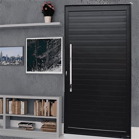 Porta Lambri Pivotante Esquerda Alumínio Preto Linha Premium Atlântica
