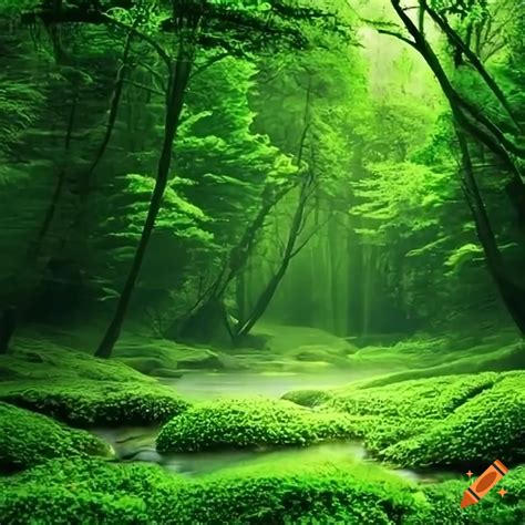 Lush Green Forest High Definition On Craiyon
