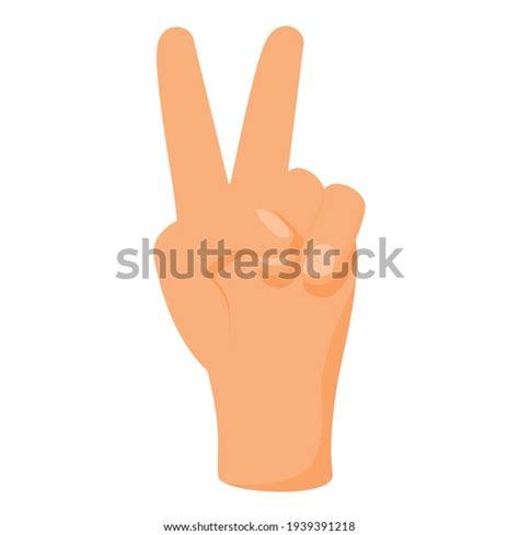 Peace Hand Gesture Icon Cartoon Peace Stock Vector Royalty Free