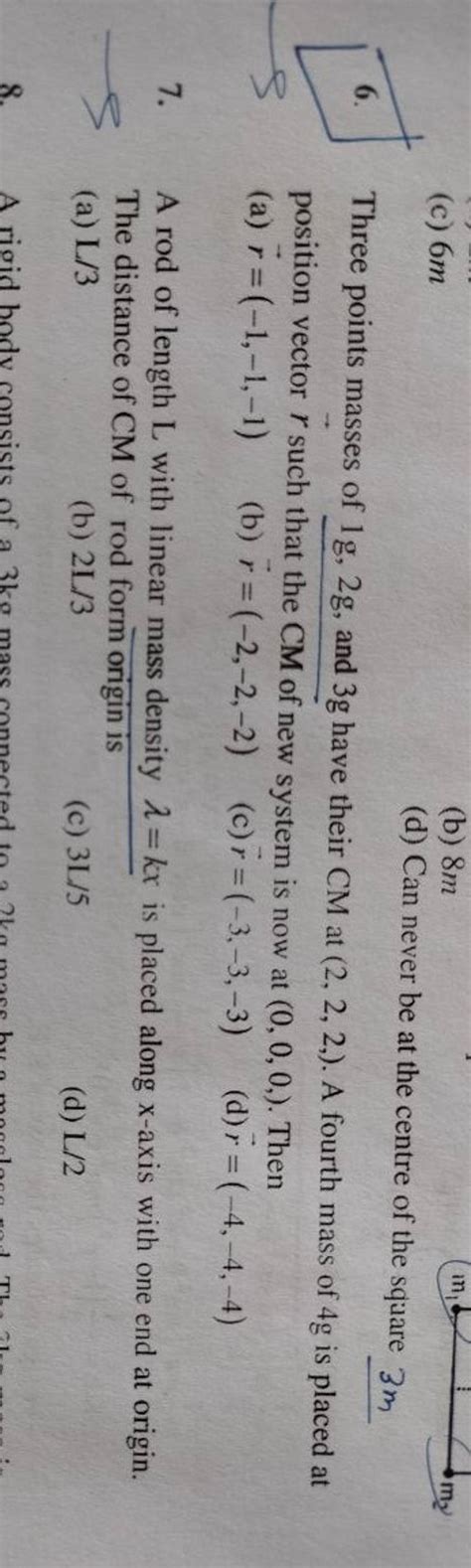 A rod of length L with linear mass density λ kx is placed along x axis wi