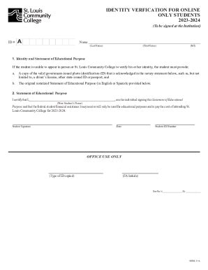 Fillable Online 2023 2024 Identity And Statement Of Educational Purpose