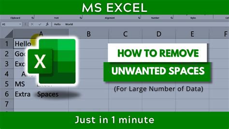 How To Remove Unwanted Spaces In Ms Excel English Youtube